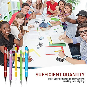 TIESOME5 Pieces Ballpoint Pen with Stylus Tip, Retractable 2 in 1 Stylus Pens Stylish Pen with 10 Refills, Metal Stylus Pen for Touch Screens, 1.0 mm Black Ink Ball Point Pens (Multicolor)