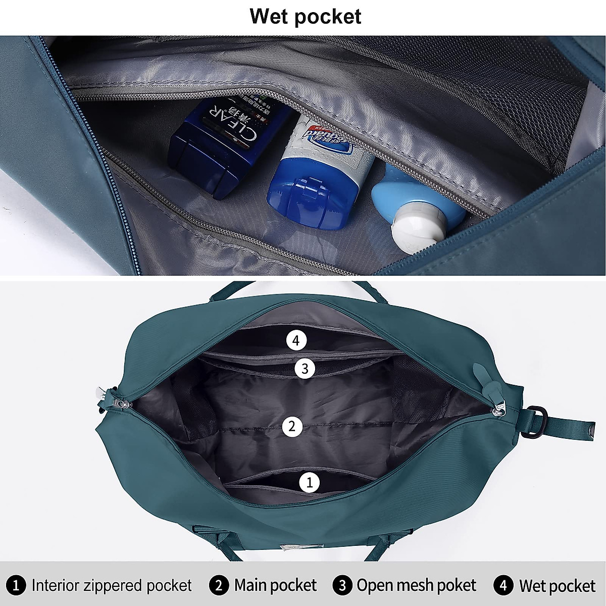 Travel Duffel Bag,Sports Tote Gym Bag,Shoulder Weekender Overnight Bag for Women