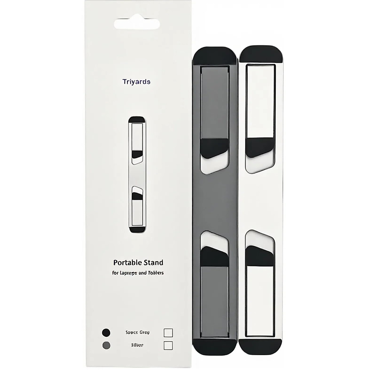 Triyards Laptop Riser for Desk – Aluminum Foldable Laptop Stand for 10”-16” Models Including MacBook, MacBook Air, iPad, HP and More – Self-Adhesive Portable Laptop Stand with Non-Skid Feet