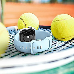 ZALAVER Bands Compatible with Apple Watch Band 38mm 40mm 41mm 42mm 44mm 45mm 49mm, Soft Silicone Sport Replacement Band for iWatch SE Ultra Series 8 7 6 5 4 3 2 1 Women Men Light Blue