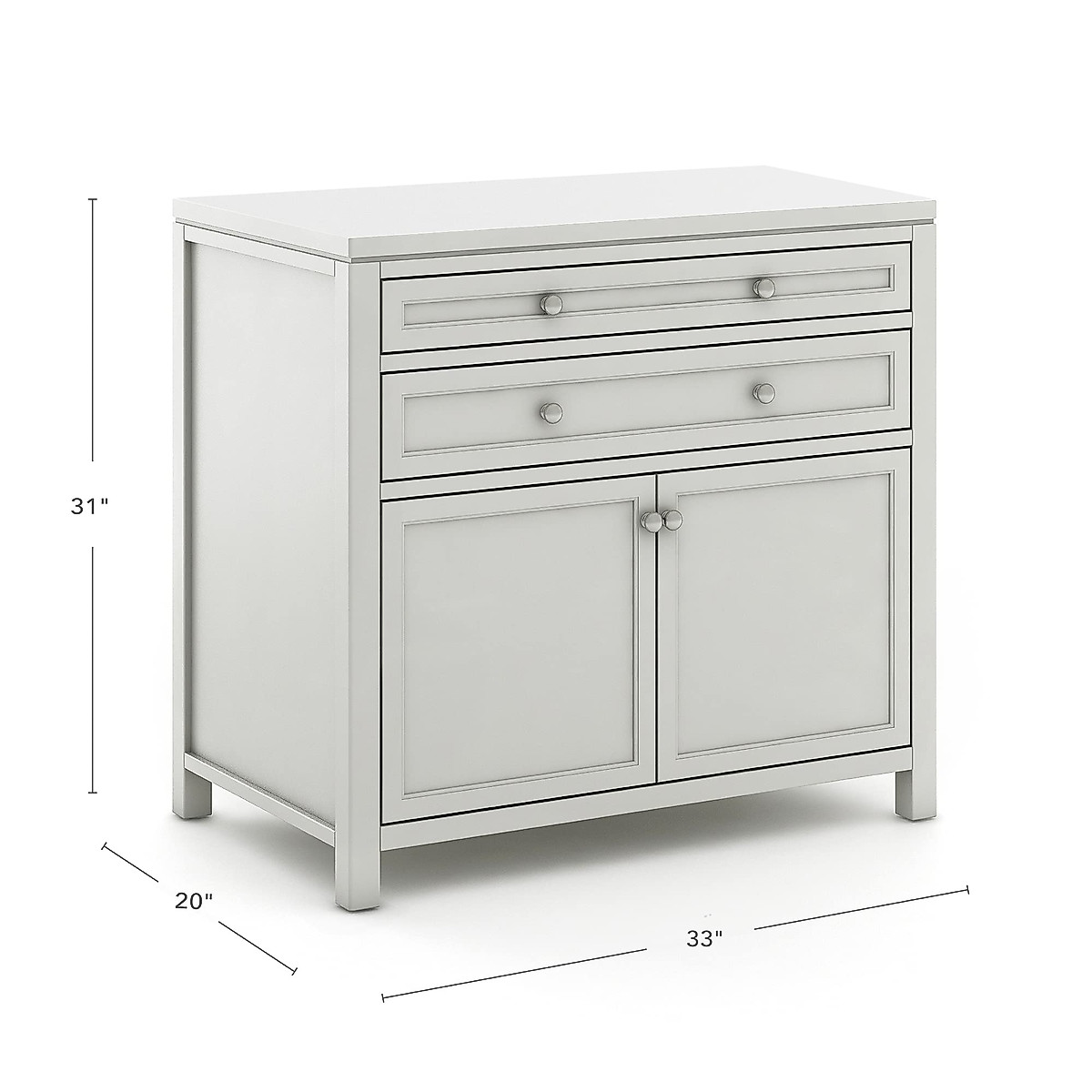 Martha Stewart Crafting Kids' Artwork Storage - Creamy White: Wooden Art Supply Storage Cabinet with Drawers, Crafting Organization for Paper and Tools