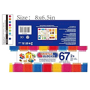 Battat- Bristle Blocks- STEM Interlocking Building Blocks- 67 pc Farm Playset- Developmental Toys for Toddlers & Kid- Barnyard Playset- 2 Years +