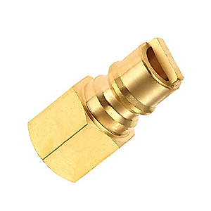 Hooshing 2PCS Propane Quick Connect Fitting 3/8” Male Quick-Disconnect x 3/8” Female NPT Brass Adapter for Propane BBQ Grill, Heater, Fireplace, RV Trailer