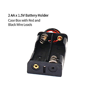 AA Battery Holder Bundle Case Back Cover Connector Storage Box with Cord Bare Leads Wire AA 1.5V Battery Holder, 2pcs Single, 2pcs 2 Slots,2pcs 3 Slots, 2pcs 4 Slots 6 Volt Spring Clip,(8-Pack).