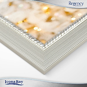 Icona Bay 11x14 Picture Frames (Silver, 3 Pack), French Baroque Style Photo Frames 11 x 14, Wall Mount or Table Top, Regency Collection