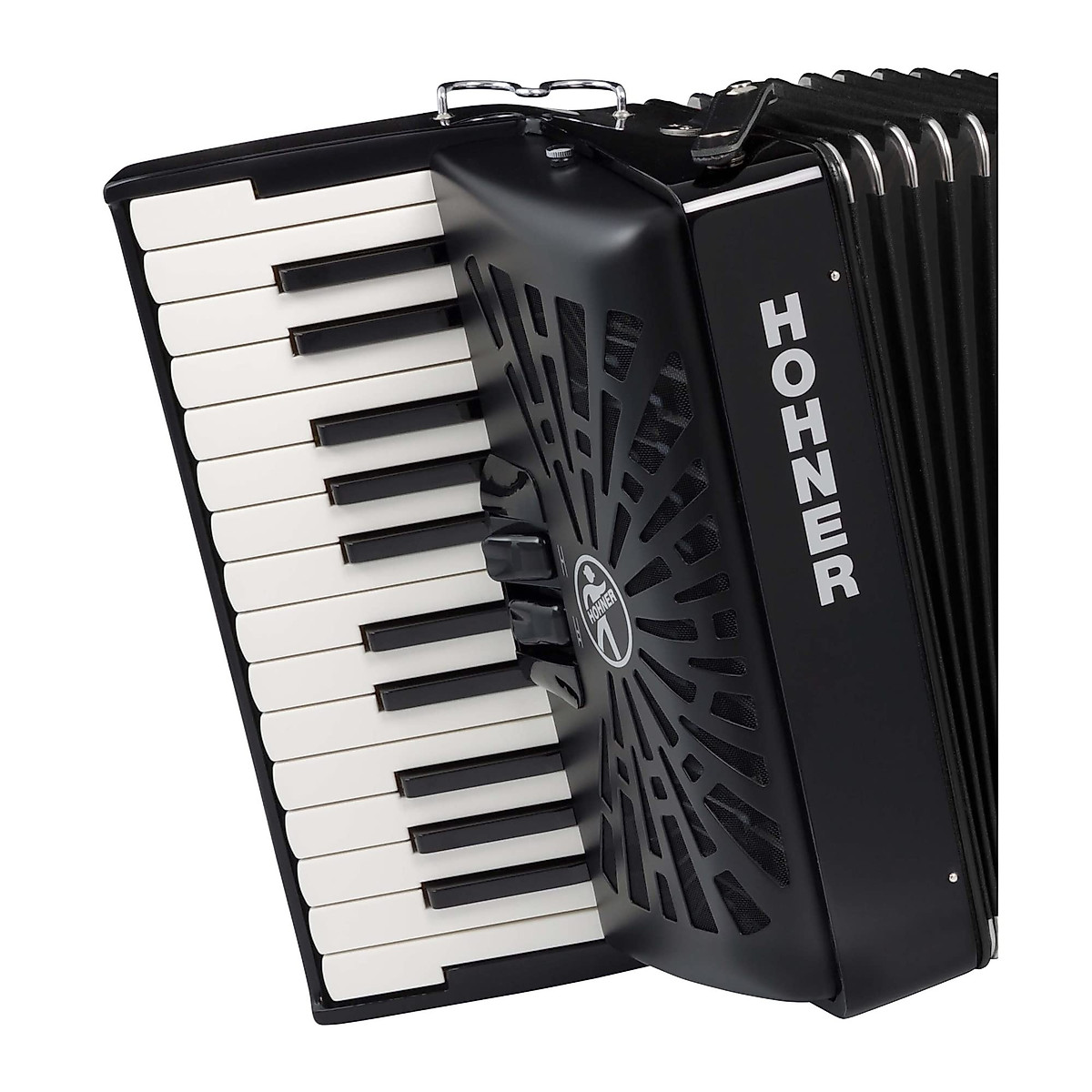 Hohner Bravo II 48 Chromatic Piano Key Accordion - Jet Black