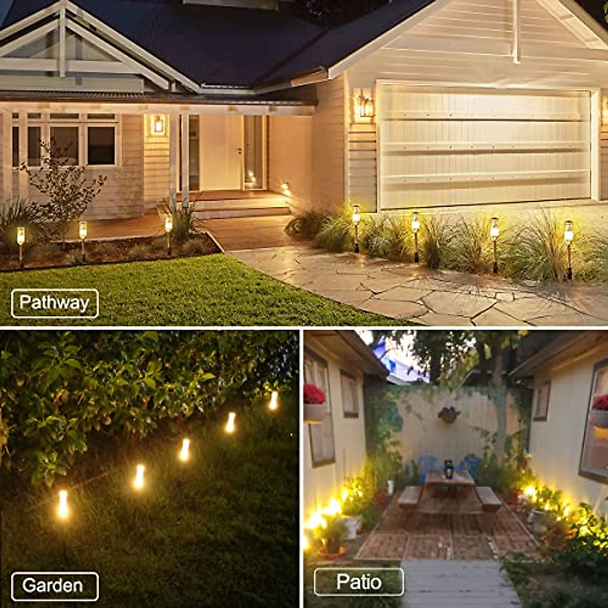 GreenClick Extendable 6 Pack LED Path Lights Super Bright 570 Lumen Garden Lights Warm White 4.8W 12V Landscape Lighting Waterproof Acrylic Bubble Outdoor Pathway Lights for Yard Patio Walkway, 2700K