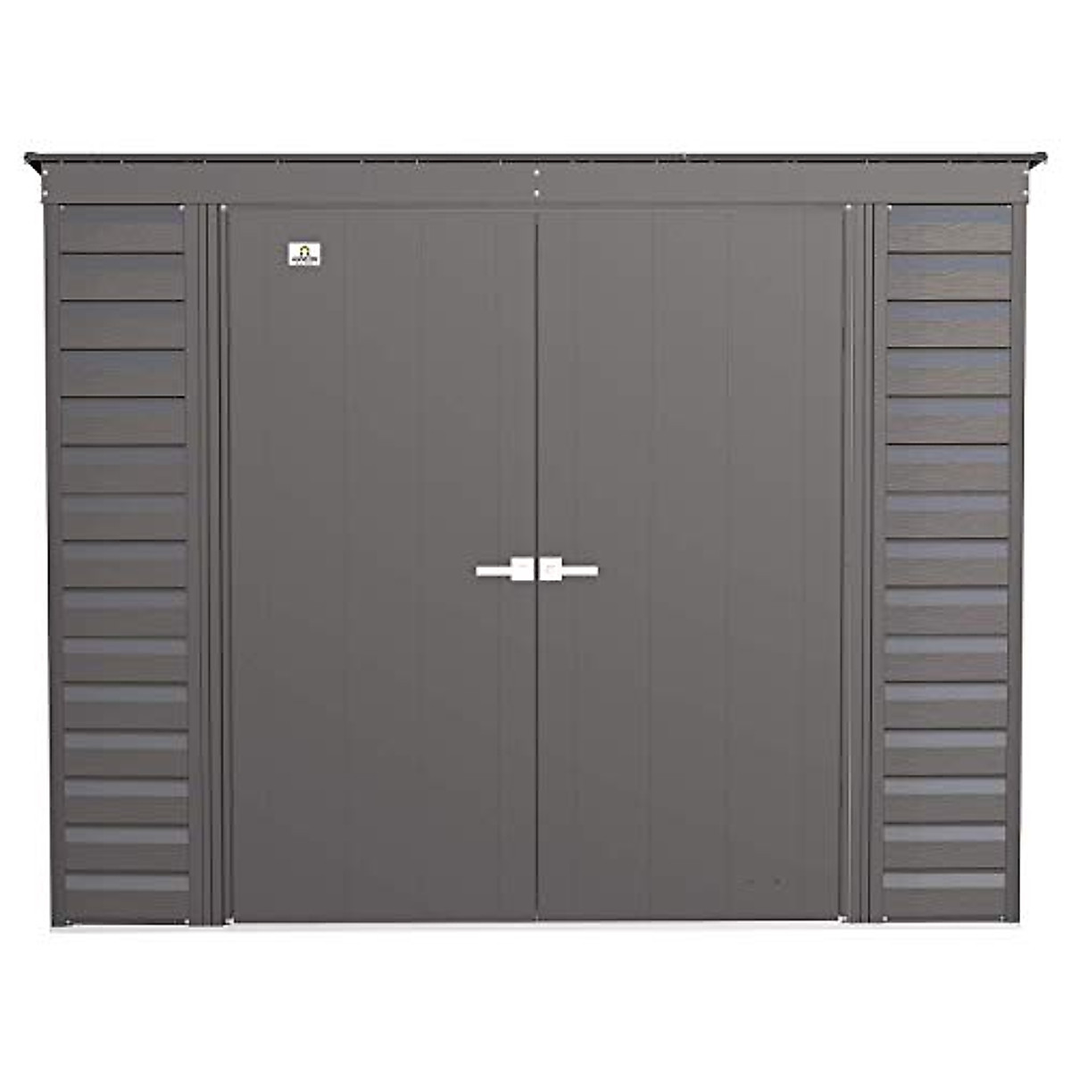Arrow Shed Select 8' x 4' Outdoor Lockable Steel Storage Shed Building, Charcoal