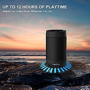 comiso Portable Bluetooth Speaker, Waterproof Small Wireless Shower Speaker IPX5, 360 HD Loud Sound, Stereo Pairing, 12H Playtime, Mini Pocket Size Built in Mic Support TF Card for Travel Outdoors