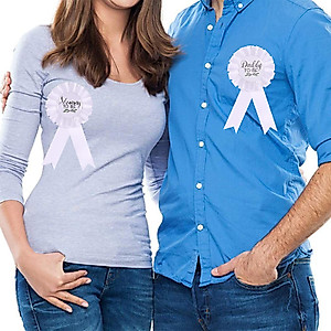 HAPPYLAND Baby Shower Decorations Tinplate Badge Mommy to Be and Daddy to Be Baby Shower Gender Reveal