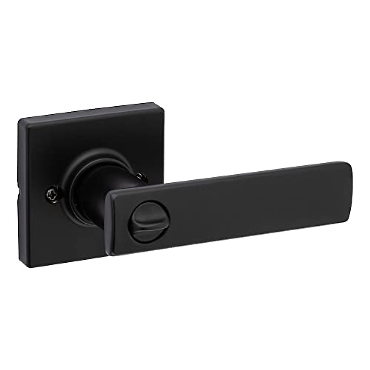 Kwikset Breton Keyed Entry Door Lever featuring SmartKey Security and Microban in Matte Black