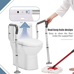 Toilet Safety Rail for Seniors, Toilet Grab Bars for Seniors and Disabled, Toilet Handles for Elderly with Adjustable Width and Height, 350 lb Weight Capacity, FSA/HSA Eligible (White)