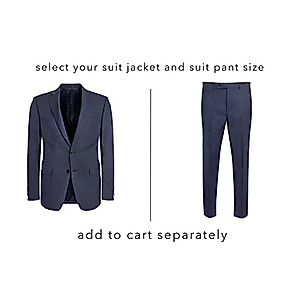 Calvin Klein Men's Slim Fit Suit Separates, Solid Medium Blue, 34W x 30L