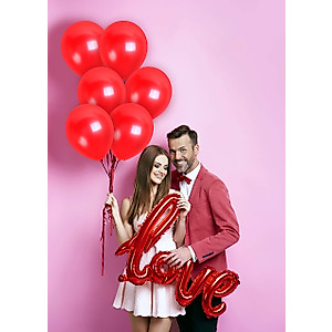 Treasures Gifted Metallic Red Balloons - Pearlized Ruby Red Balloons - Globos Metalicos Rojos, Red Latex Balloons 12 Inch, Globos Rojos Metalicos - Bulk Red Balloons 100 Pack