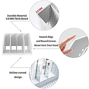 SAYEEC 2Pcs Collapsible Plastic Magazine File Holder Vertical Binder Storage Organizer for Desk Sturdy Upright Desktop Magazine Organizer Folder Rack for Office School Home (3 Compartments, Gray)