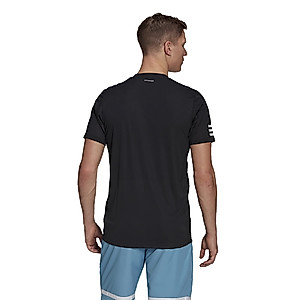 adidas Men's Club Tennis 3-Stripes Tee, Black/White, X-Large