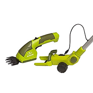 Sun Joe HJ605CC Cordless 2-in-1 Grass Shear + Hedge Trimmer w/Extension Pole, Green