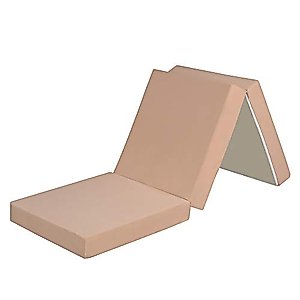Sleeplace 4 inch Tri Folding Beige, Narrow Twin Topper