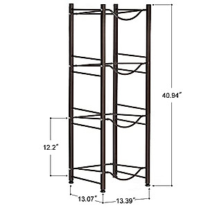 HAITRAL Water Gallon Jug Holder, 4 Tiers Heavy Duty Water Bottle Buddy Display Rack, Black Brown