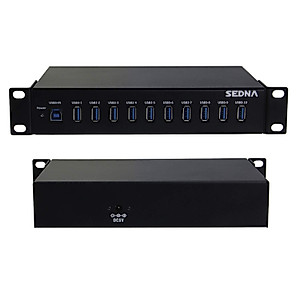 10 Port USB 3.1 Gen I Hub (5Gbps) - 10 Inch 1U Rack Mount