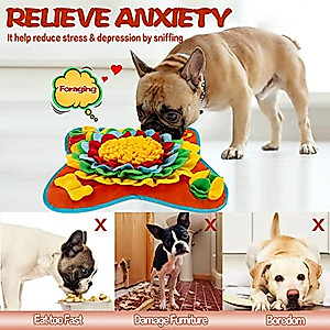 Meilzer Snuffle Mat for Dogs Pet Treats Feeding Mat for Small/Medium Breed Dogs Non-Slip/Portable/Durable Interactive Dog Puzzle Toys Encourages Natural Foraging Skills