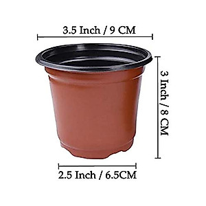 Plastic Nursery Flower Plant Pot 80 Pack Seedling Starter Pots for Little Garden Pots to Repot Succulents and Small Plants
