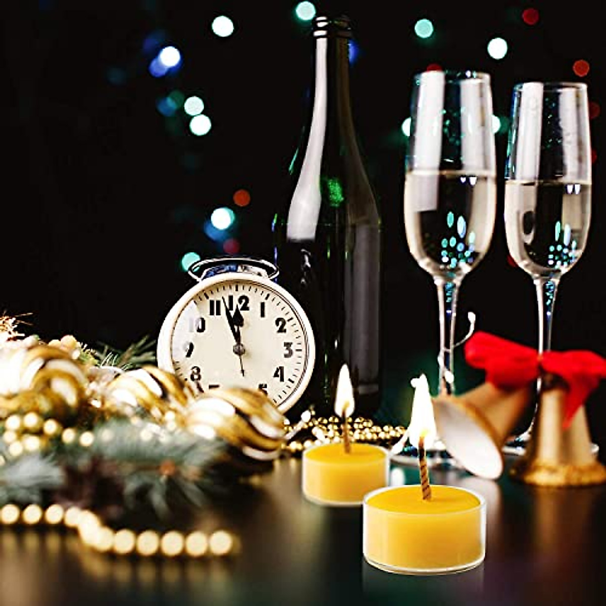 Beeswax Tea Light Candles - 100% Pure Natural Refined with Chemical Free Cotton Beeswax WickBONUS Get a free DRIPLESS beeswax lighter Wick MADE IN USA