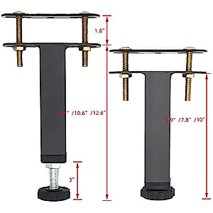 2Pcs Adjustable Height Center Support Leg for Bed Frame, Steel Bed Frame or Wooden Bed Center Slat Support Leg, Sofa Furniture Cabinet Feet (Grey, Height:5.9 to 8.6 inch)