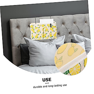 Lemon Bedside Cotton Linen Hanging Storage Bag Bed Storage Pocket Organizer Pouch Diaper Stacker for Bed Crib Craddle Baby Clothes Organizer
