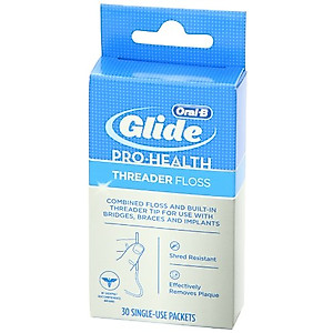 Oral-B Glide Pro-Health Dental Floss Threaders for Braces, 30 Count