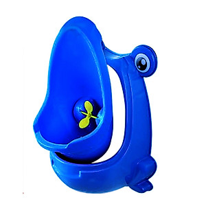 Engaging & Fun - Colorful Frog Boys Potty Training Urinal with Whirling Target - Use a Baby Boy Urinal, Making It Fun, Easy Stress Free to Potty Train a Boy (blue) by MamaKids