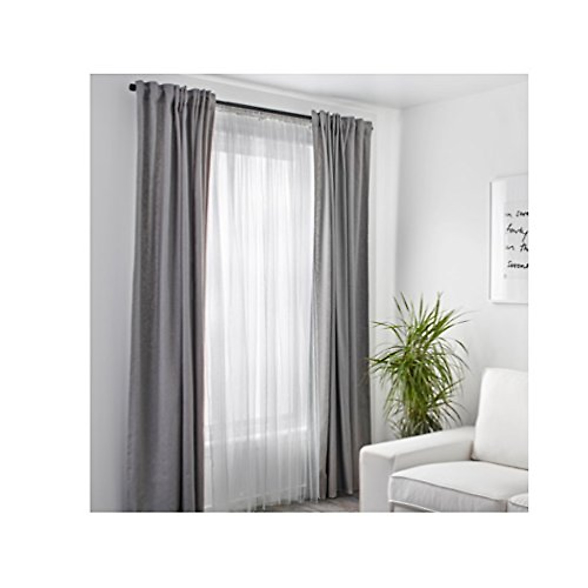 Ikea Mesh Lace Curtains, 110 Inch By 98 Inch, 1 Pair, White