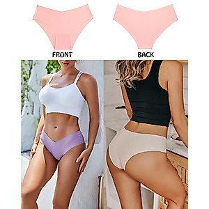 ROSYCORAL Women’s Seamless Bikini Panties Soft Stretch Invisibles Briefs No Show Hipster Underwear cheeky 9 pack XS-L (M)