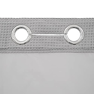 Voguease Cotton Blend Shower Curtain with Snap-in Liner and See-Through Top - Waffle Weave, Heavy Duty, Machine Washable - 71 x 74 inches, Gray