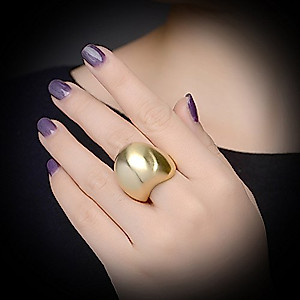 Mytys Fashion Gold & Silver Statement Rings for Women Matt Brush Metallic Design Cocktail Ring Style 49