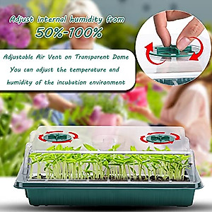 5 Pack Seed Starter Tray Seed Trays Garden Kit Humidity Seeding Tray Plant Germination with Clear Dome Trays for Seed Growth, 40 Cells Per Tray