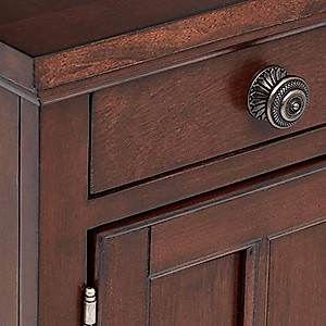 Ball & Cast Traditional End Table with Charging Station Chair Side Table with USB Ports & Outlets, Dark Brown