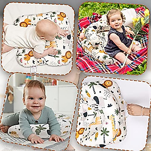 Dad-baby 4-in-1 Baby Lounger,Baby Seat,Tummy Time Pillow&Seated Support, Pillow Support for Newborn and Older Babies,Detachable Support Infant Floor Seat, Newborn Essentials & Baby Registry Search