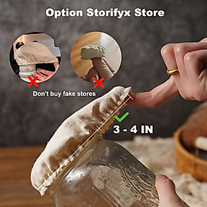 Cloth Covers for Sourdough Starter Jars Or Kombucha Kefir Fermentation Cheese Fabric Lids, Fit Jars Mouth from 3-4 inch, 5 Pack