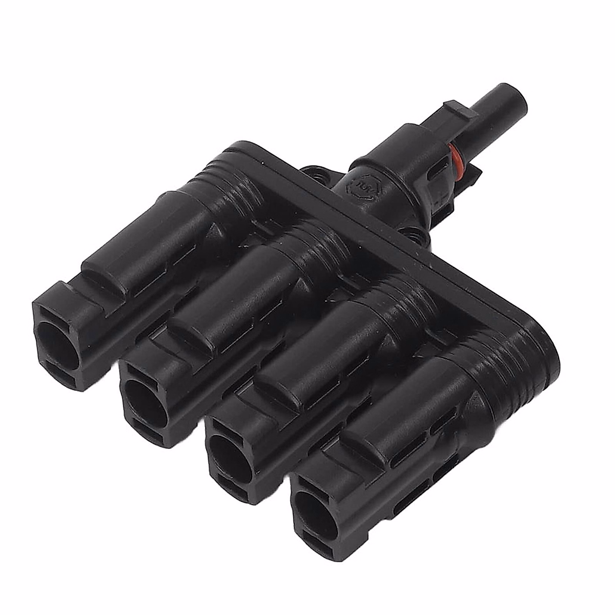 4 To 1 Solar Panel Connectors, 1000VDC Crimping Connection Anti Aging IP67 Waterproof Dustproof PPO Solar Panel Connectors for Outdoors