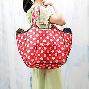 shamjina Knitting Bag Weaving Accs for Traveling Portable Yarn Storage Organizer Large Crochet Bag Tote Knitting nedles Bag for Crochet Accessories