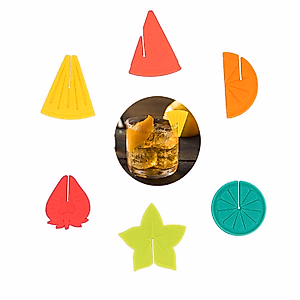 ELANE 6 Pcs Drink Markers for Glasses,Drinking Buddies Drink Markers Wine Glass Charms,Wine Charms for Stem Glasses