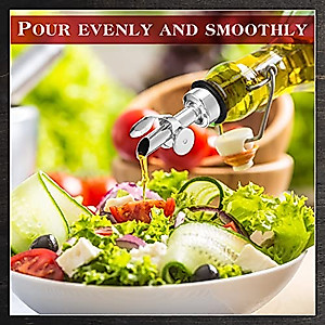 Shimeyao Weighted Stainless Steel Pourers Olive Oil Dispenser Spout Liquor Bottle Pourers Auto Flip Oil Dispenser for Liquor Bottles Balsamic Vinegar Alcohol Liquor Pourer Spout (Silver, 12 Pcs)