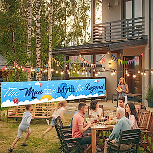 Labakita Lager The Man The Myth The Legend Banner, Dad / Men's Birthday Party Decorations, Happy Birthday Banner for Men，Blue