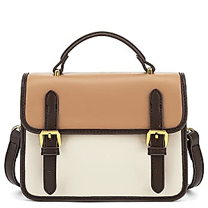 Scarleton Crossbody Bags for Women, Purses for Women, Lightweight Women’s Shoulder Bag, Messenger Bag with 2 Straps, H210402B - White/Brown