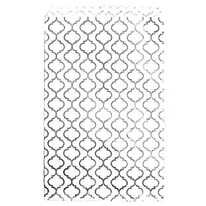 RJ Displays- 200 pieces Shimmering Silver Trellis Pattern Paper Merchandise Gift Jewelry Crafts, Party Favor, Fashion Accessories Tote Bags Size (6x9 Inches)