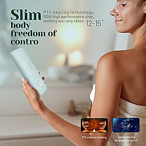 Waxfans Roll on Wax Kit for Hair Removal,Wax Warmer for Hair Removal，at Home Waxing Kit for Women，Wax RollerKit，Wax Kit for Full Body,Rose Wax Roller