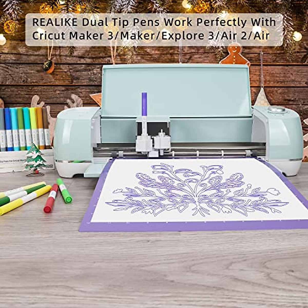 REALIKE Dual Tip Pens for Cricut Maker 3/Maker/Explore 3/Air 2/Air, Dual Tip Marker Pens Set of 36 Pack Fine Point Pen Writing Drawing Accessories for Cricut Machine (0.4 Tip & 1.0 Tip)