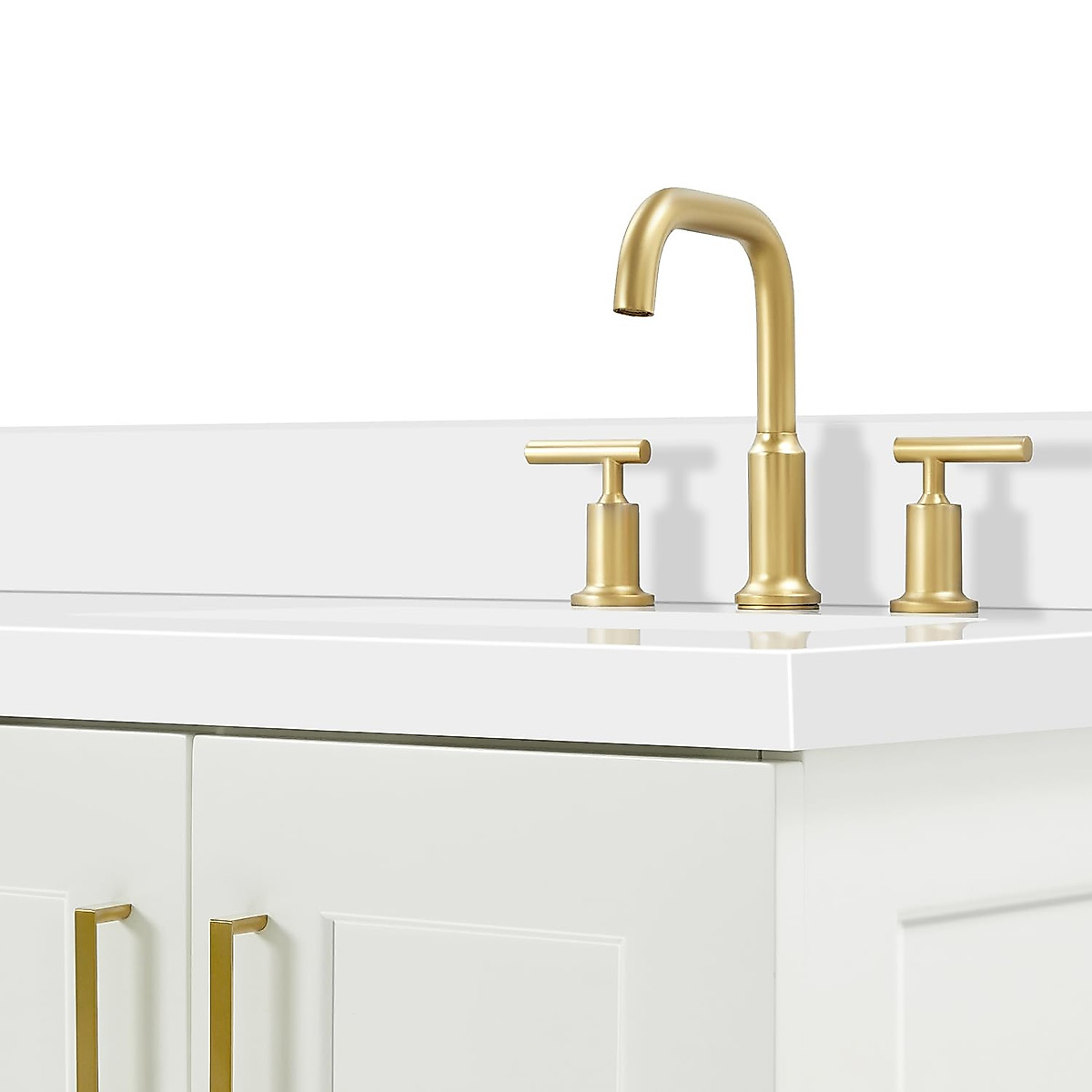 ARIEL Taylor 67 Inch Double Rectangle Sink Vanity with White Quartz Countertop W/1.5" Edge in White