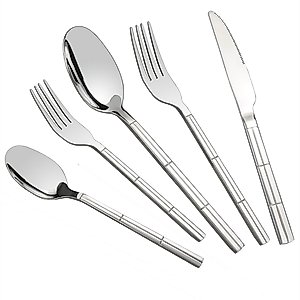 Lesbin 60-Piece Flatware/Cutlery, Stainless Steel Silverware, Service for 12